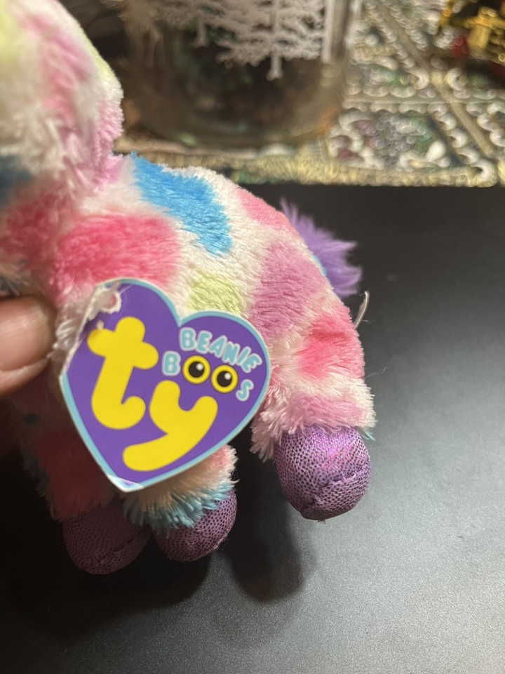 Ty Beanie Boo - Wishful plushy Unicorn 7" with Purple Sparkle Eyes NWT ...
