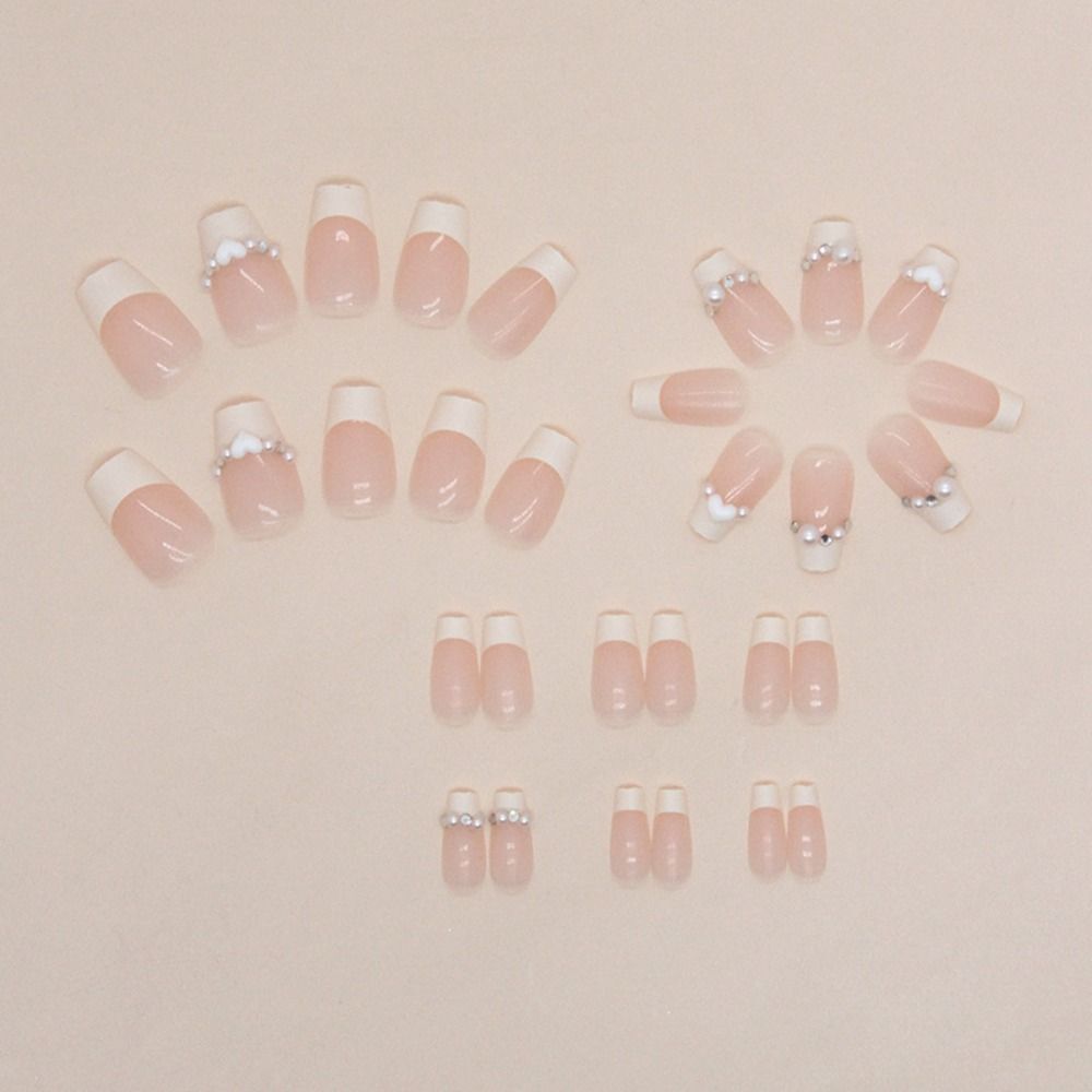 French False Nails Yellow Peal Press on Nails Fashion Nail Tips Women ...