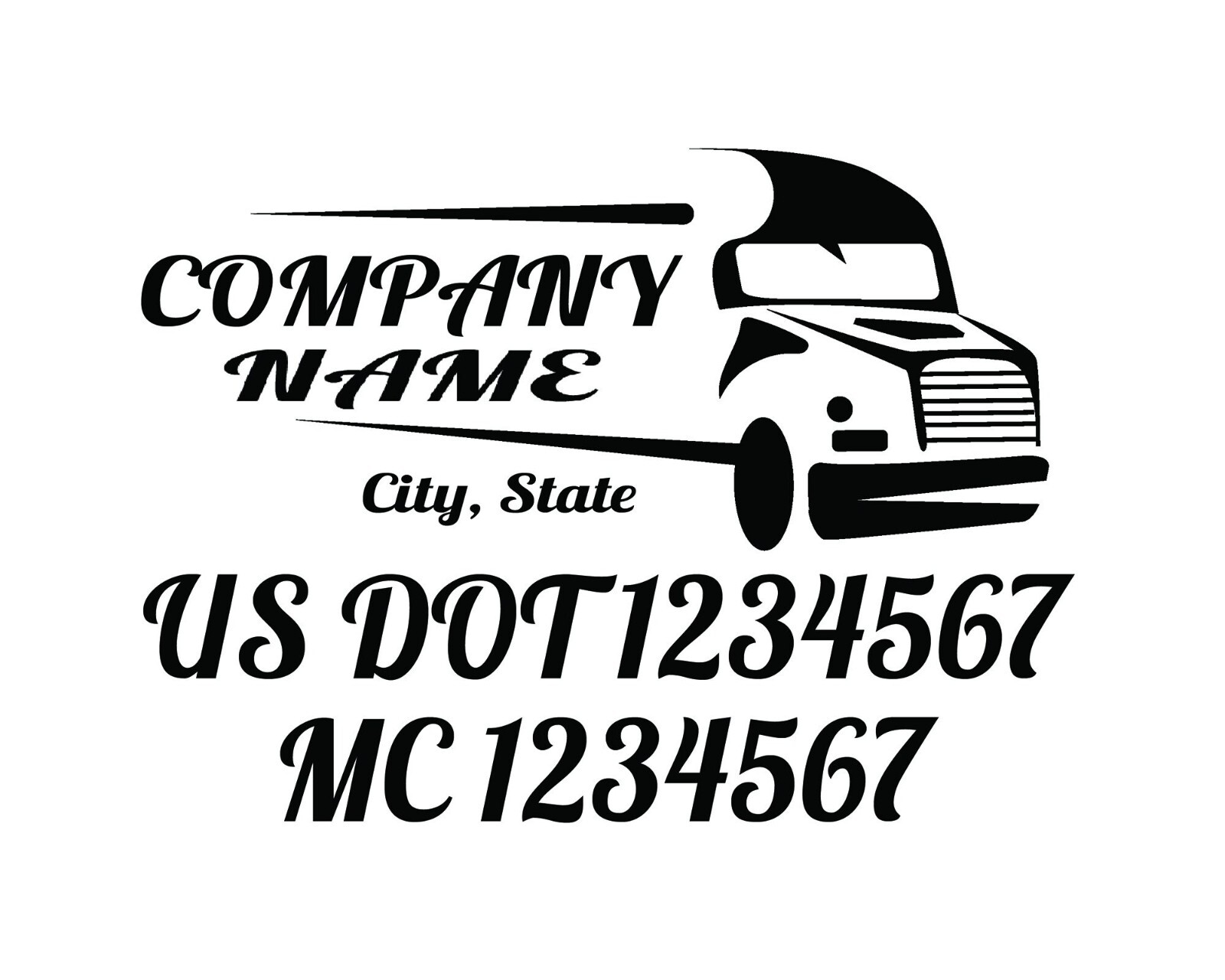 2 Custom US DOT magnets , US dot magnets, Truck Door Lettering , Custom ...