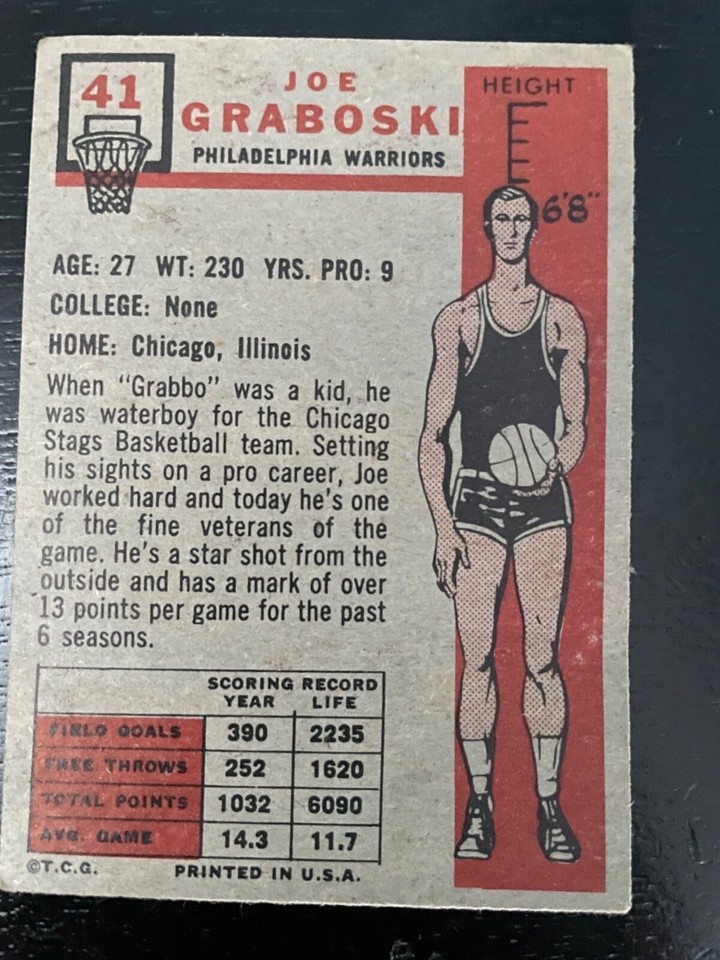 1957-58 Topps - #41 Joe Graboski | eBay