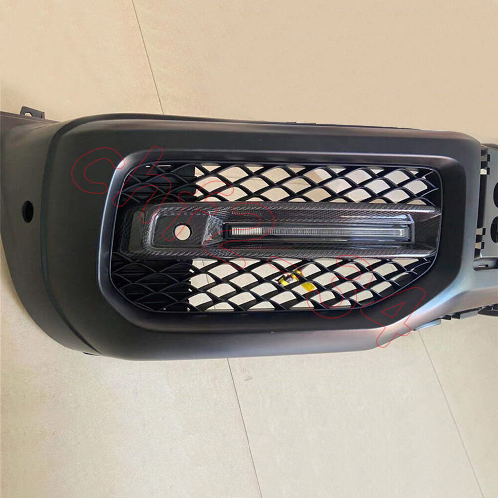 For Benz W463A G500 G63 AMG 19-22 Carbon Fiber Front Bumper Cover LED ...