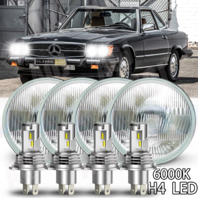 4PCS 5.75" bright LED Headlights Hi-Lo Beam For Mercedes-Benz 380SL ...