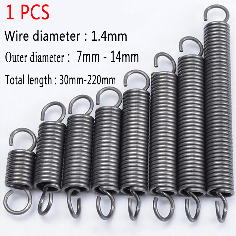 Hook Extension Spring Wire Dia 1.4mm Spring Steel Length 30mm~220mm OD ...
