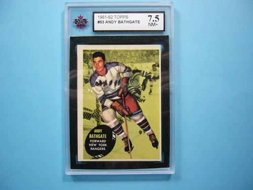 1961/62 TOPPS NHL HOCKEY CARD #53 ANDY BATHGATE KSA 7.5 NM+ SHARP!! 61/ ...