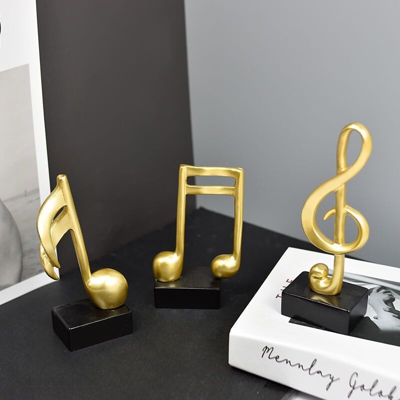 Golden Music Note /Statue Sculpture Piano Symbol Desktop 3pieces | eBay