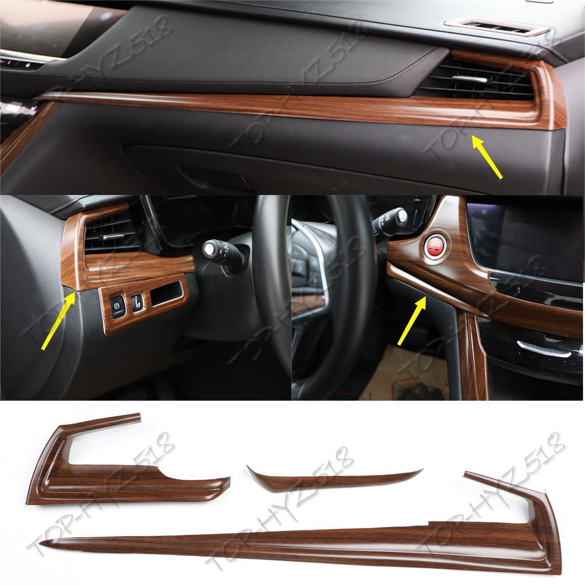 Wood Grain Car Interior Kit Full Set Cover Trim For Cadillac XT5 2017 ...