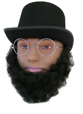 schwarzer Bart Lincoln Vollbart Professor Karneval Fasching | eBay