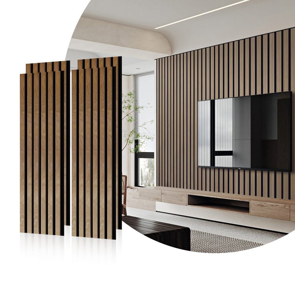 4 PCS Wood Slat Panels Diffusion Wall Panels 47.2” x 15.7” Sound Proof ...