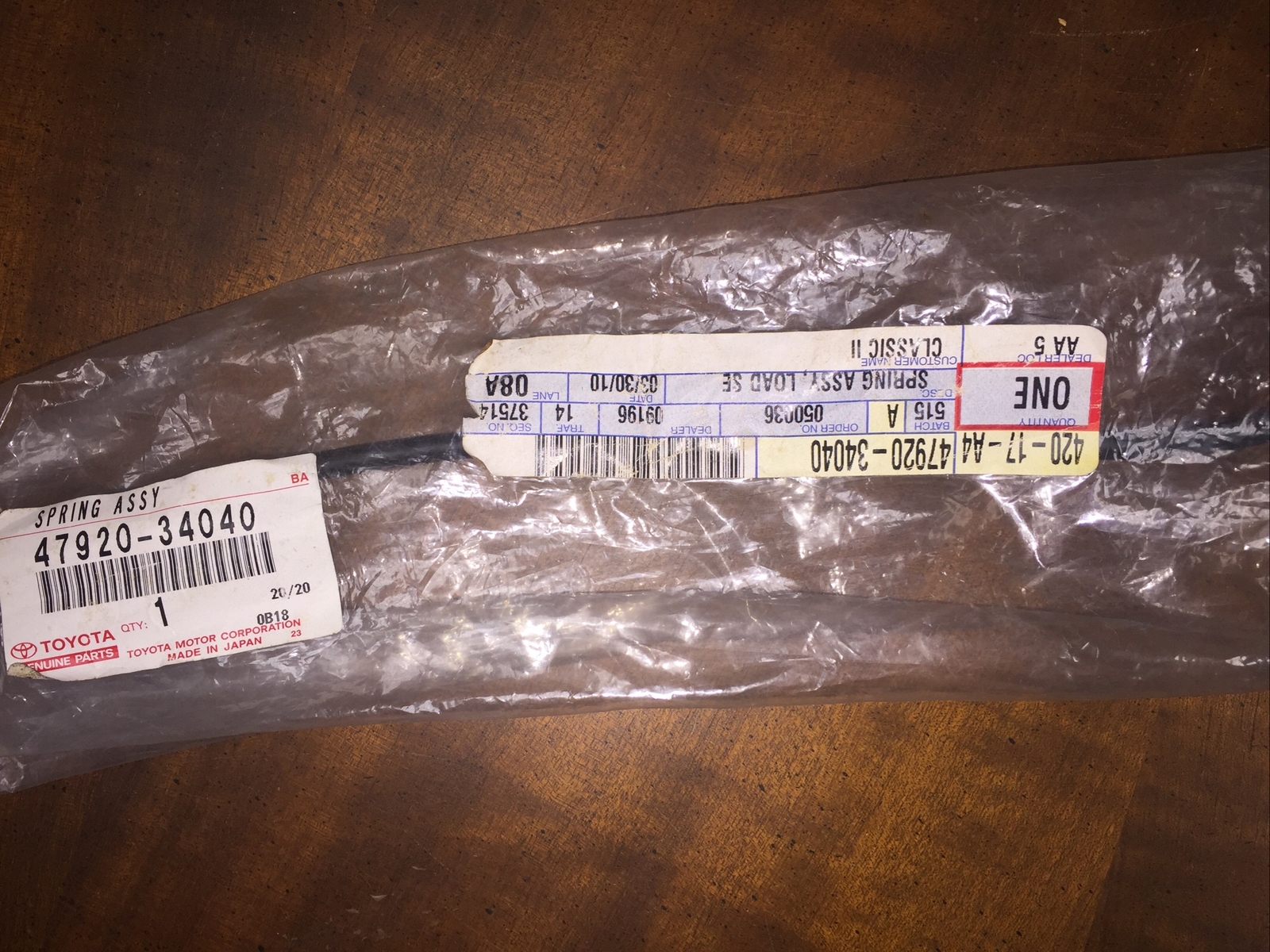 Genuine Toyota Spring Assembly Load Se 47920-34040 for sale online | eBay