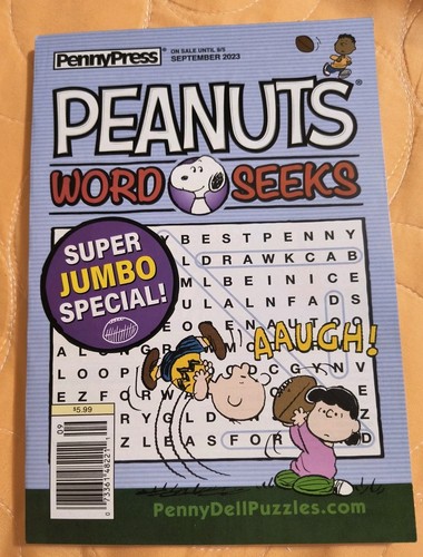 Peanuts Snoopy Word Seeks Puzzles Book by Penny Press September 2023 ...