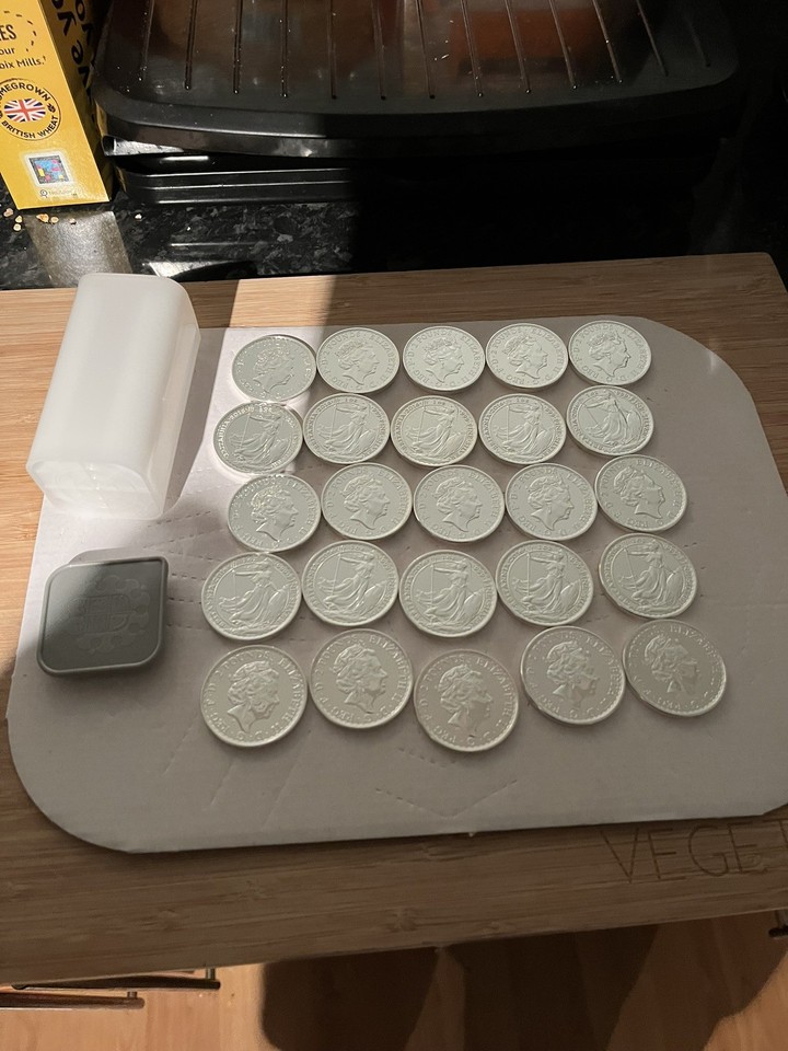 Queen Elizabeth II 2016 Britannia Silver Bullion Coin 1 oz X25 Tube ...