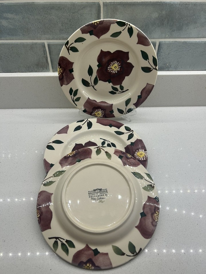 3 x Emma Bridgewater Hellebore by Mary Fedden Side Plate 8.5" / 21.5cm ...