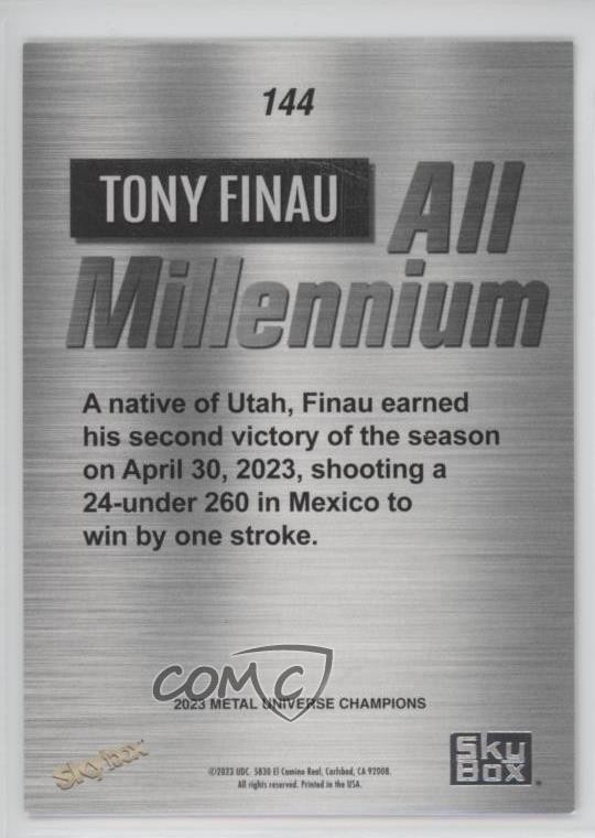 2023 Skybox Metal Universe Champions All-Millennium Aqua Tony Finau ...