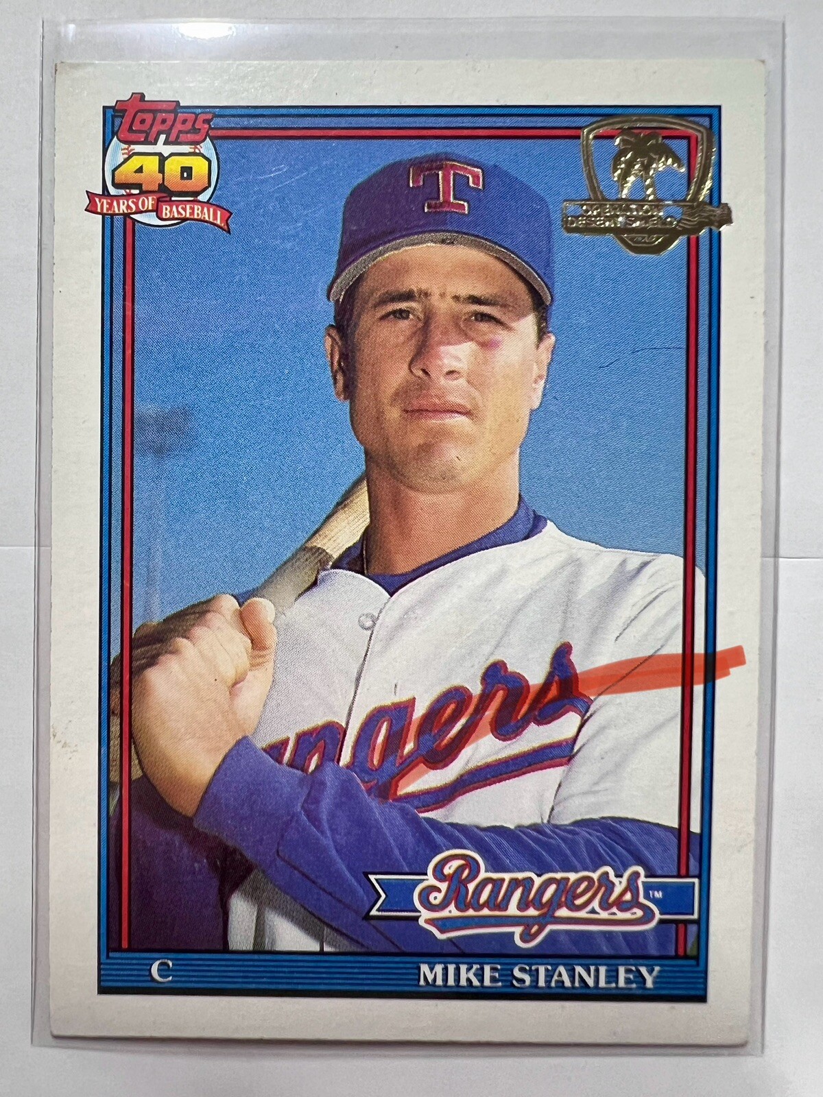 1991 Topps Mike Stanley #409 Operation Desert Shield Texas Rangers | eBay