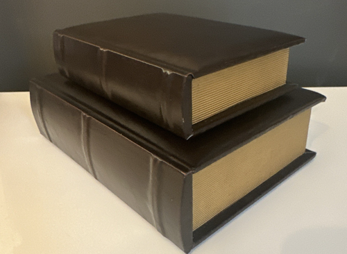 Two Hideaway Book Boxes Stash Box Hidden Storage Book Faux Leather ...