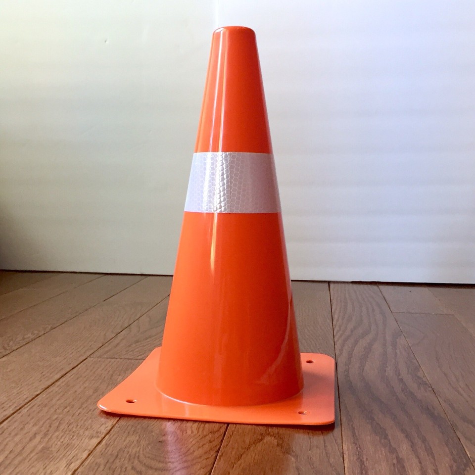 4 Orange Safety Cones Reflective Traffic Sports Night Mountable ...