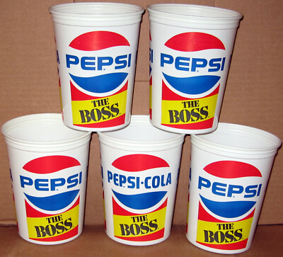 Vtg Pepsi Cola The Boss Cups Plastic Display Advertising Memorabilia ...