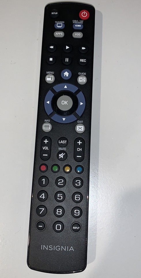 Insignia Remote Control A 184101 URC 110121A R00 Red Green Yellow Blue ...