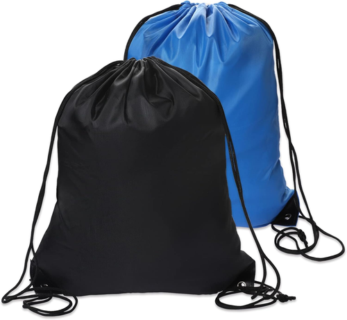 2PCS Drawstring Bags PE Bags Drawstring Gym Bag Black Draw String Bags ...