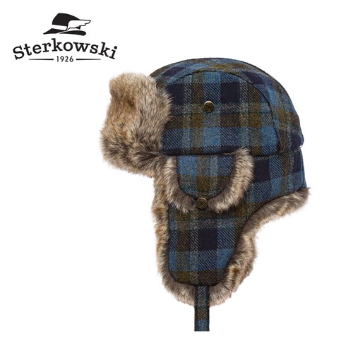 Sterkowski LUMBERJACK Shetland Aviator Hat Earflap Ushanka Trapper Mens ...