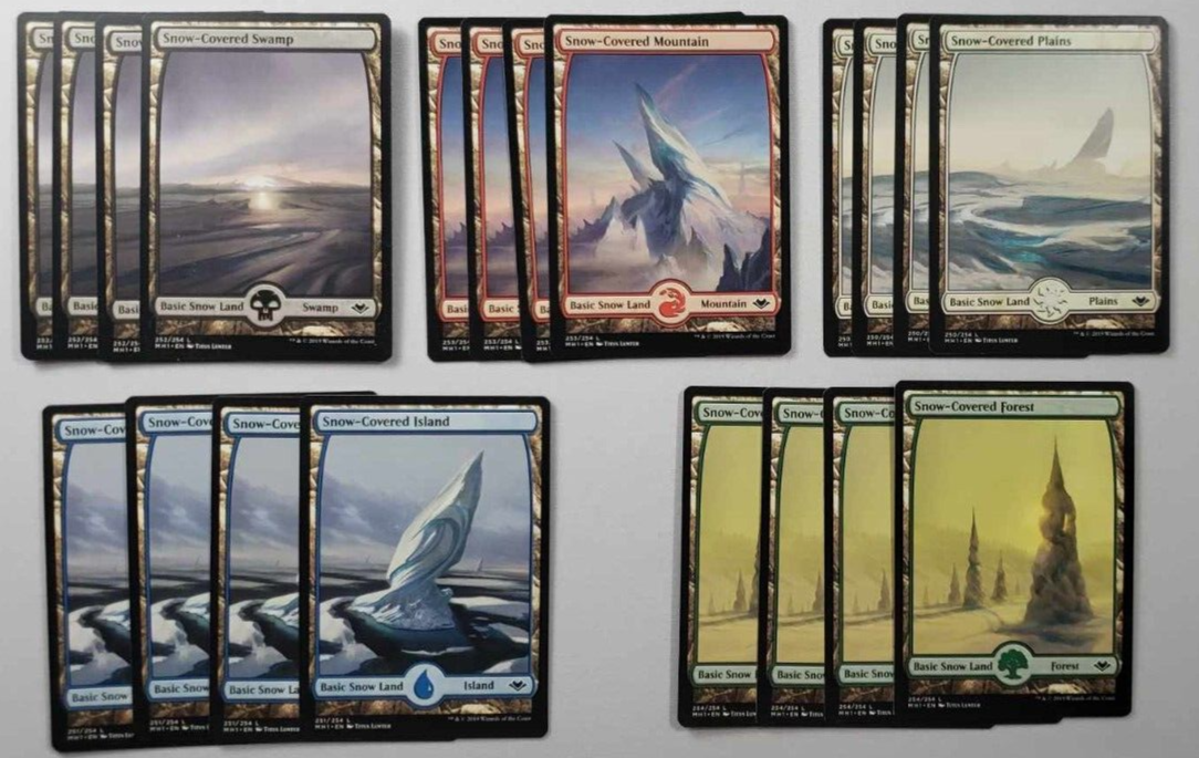 4 Of Each Snow Coved Basic Land MH1 Near Mint | eBay