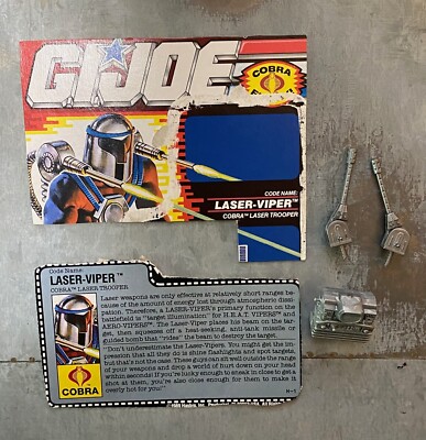 VINTAGE HASBRO GI JOE 1990 LASER VIPER COBRA TROOPER Accessories File ...
