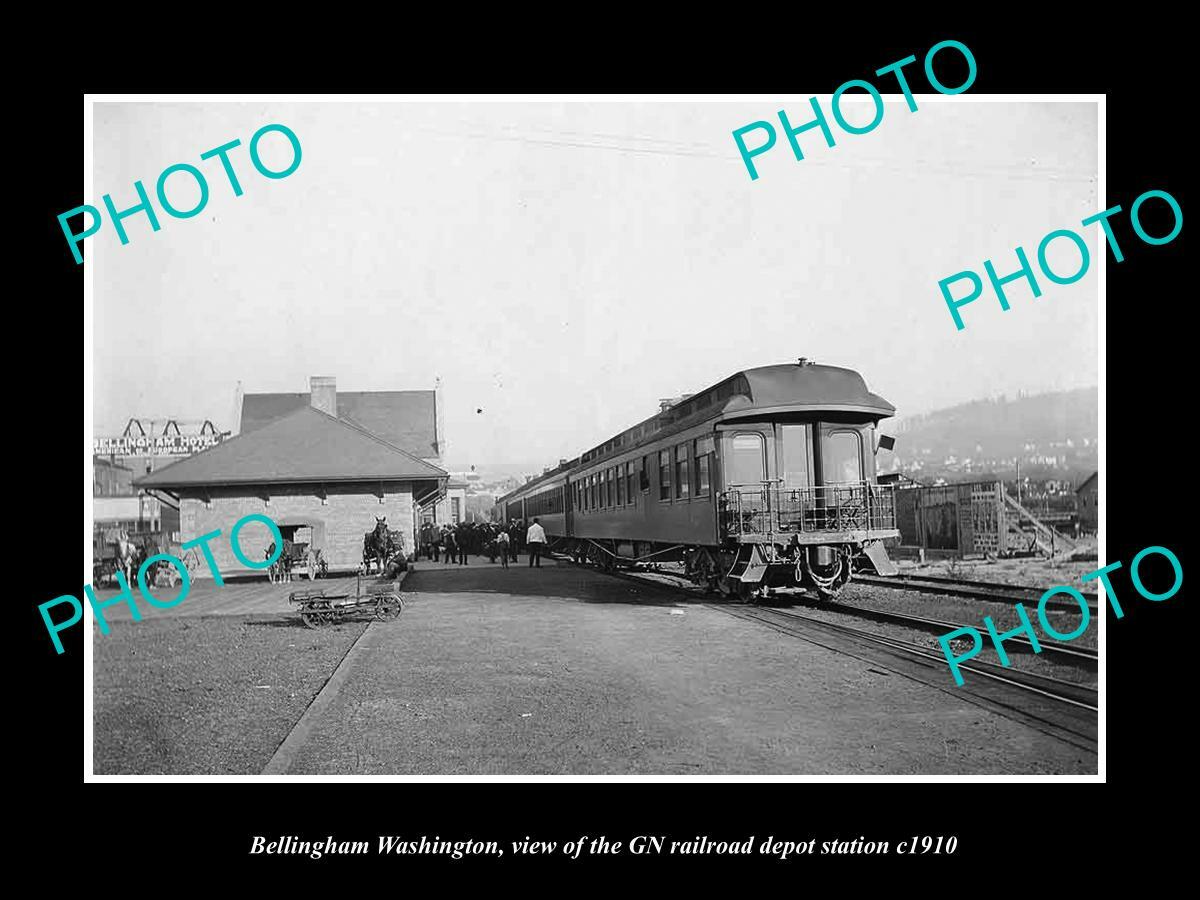 OLD 8x6 HISTORIC PHOTO OF BELLINGHAM WASHINGTON RAILROAD DEPOT STATION ...
