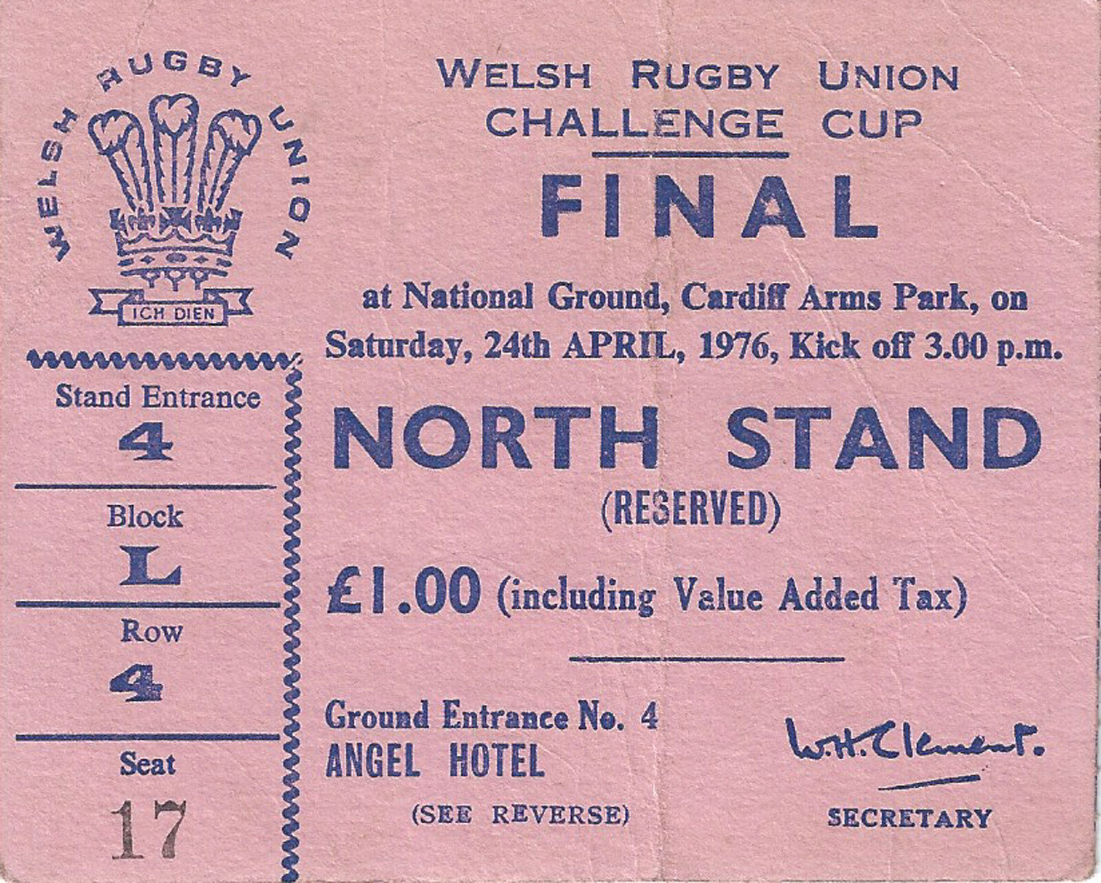 LLANELLI v SWANSEA 24 APRIL 1976 WRU WELSH CUP FINAL RUGBY TICKET | eBay UK
