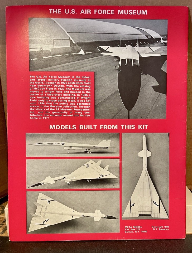 US Air Force Museum XB-70 Valkyrie 1/96 Rare Cut Out Cardboard Model ...