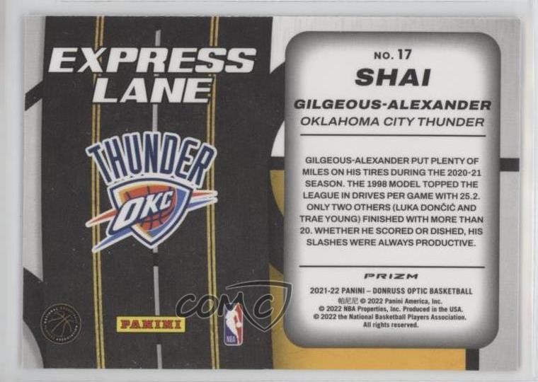 2021 Panini Donruss Optic Express Lane Gold Wave Prizm Shai Gilgeous ...
