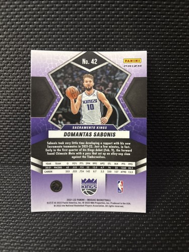 2021-22 Panini Mosaic - Domantas Sabonis #42 Fast Break Silver Prizm ...