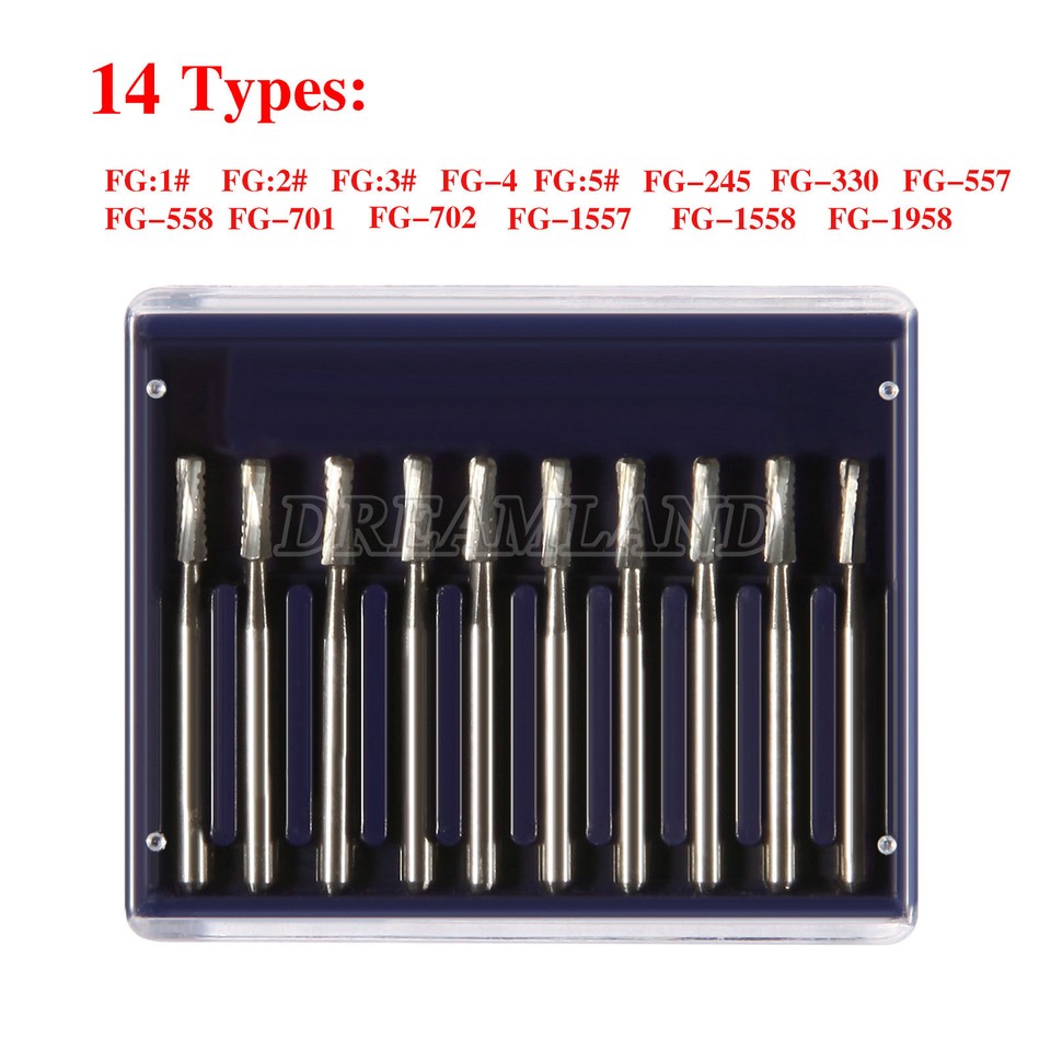 10-100PCS Dental Round Carbide Steel Drills Burs FG Bur for High Speed ...
