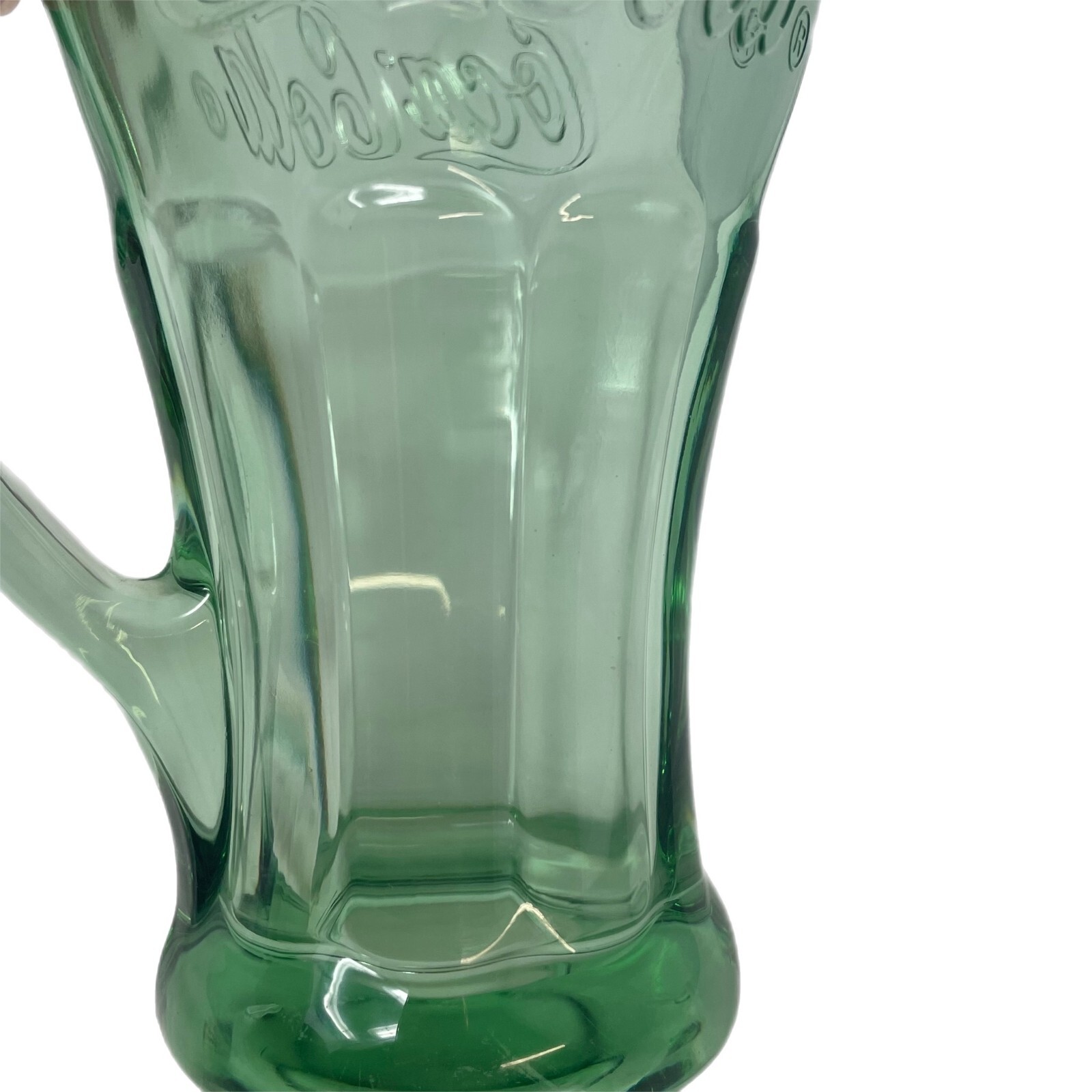 (4) Vtg Coca-Cola Soda Green Heavy Glass Libby w/ Handles 15 14 oz L x ...