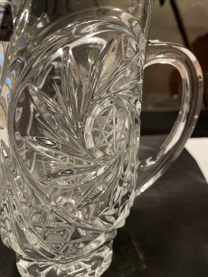 Vintage 8" Crystal Clear Industries Hand cut 24% Lead Crystal Water ...