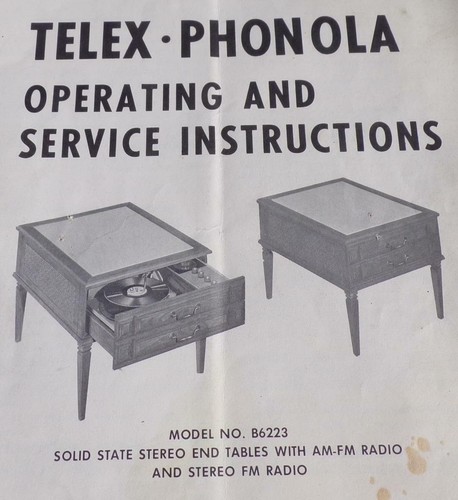 Vintage Telex-Phonola Operating and Service Instructions B6223 Stereo ...