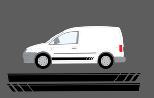 Fits Volkswagen VW Caddy 2004-19 Van Side stripes Decal Graphics ...