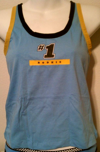 Pit Stop Racerback Tank Top Women's Medium #1 Rookie Racing Themed Blue ...
