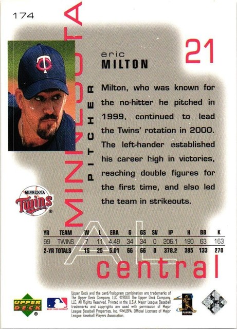 2000 Upper Deck Pros & Prospects - #174 Eric Milton for sale online | eBay