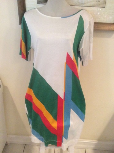 Bogner Navy/Black Button Down Belted 3/4 Sleeve Cotton Blend Stretchy ...