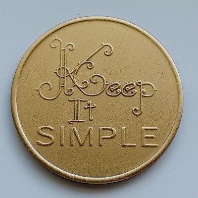 AA Keep It Simple with Serenity Prayer AA Bronze Medallion Coin in ...