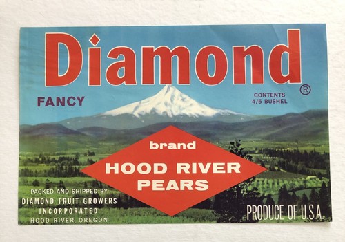 Diamond Pear Label - Diamond Fruit Growers - Hood River Oregon ...