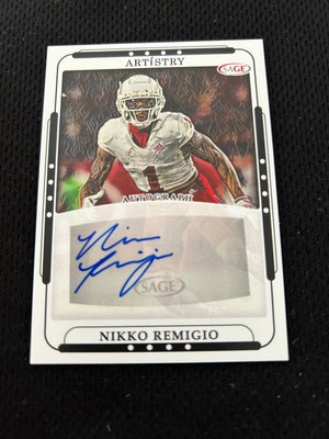 NIKKO REMIGIO ROOKIE AUTOGRAPH 2023 SAGE ARTISTRY FRESNO STATE RC ...