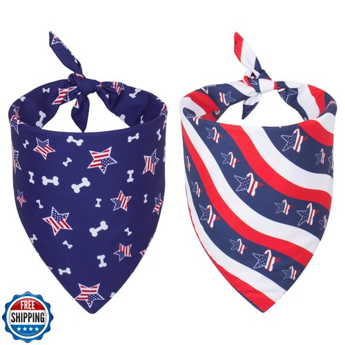 PTDECOR American US Flag Dog Bandana 4th of July Dog Bandanas ...