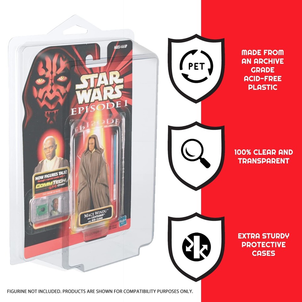 EVORETRO Action Figure Display Case Protector [25 Pack] Clear Clamshell ...