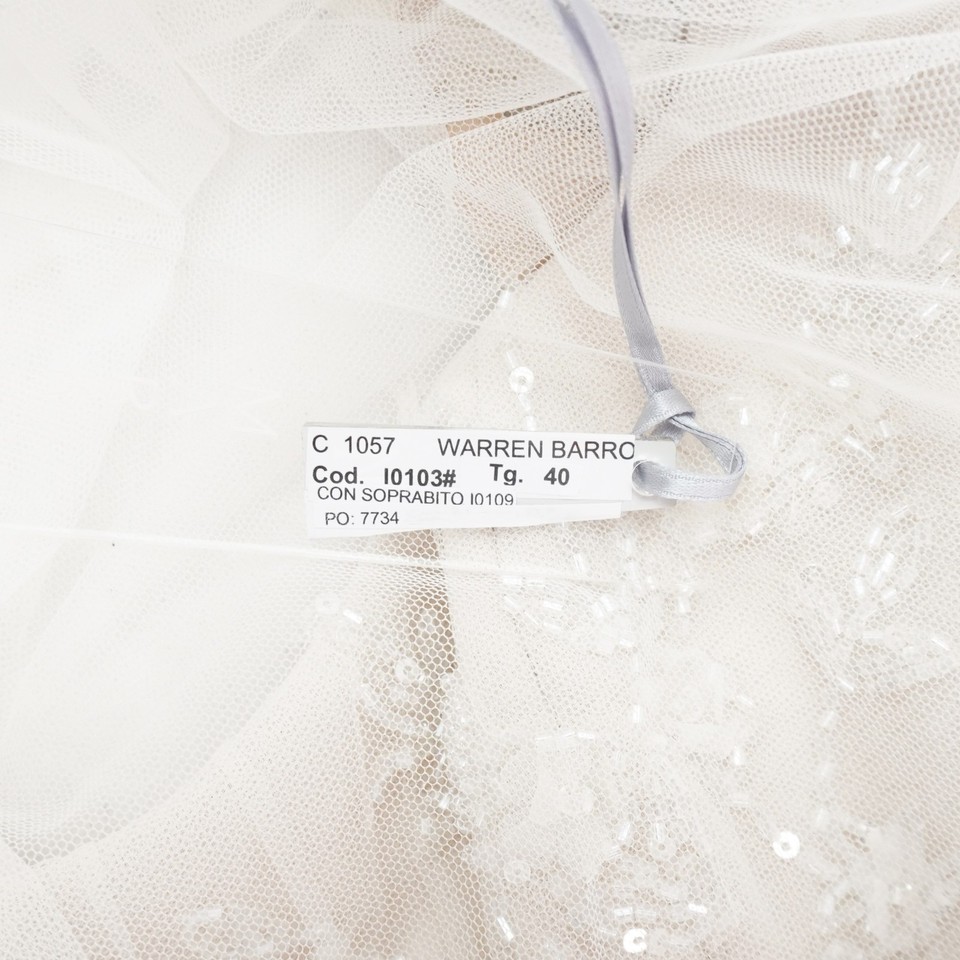 Mark Ingram Floral Beaded Wedding Dress With Sheer Long-Sleeve Overlay ...