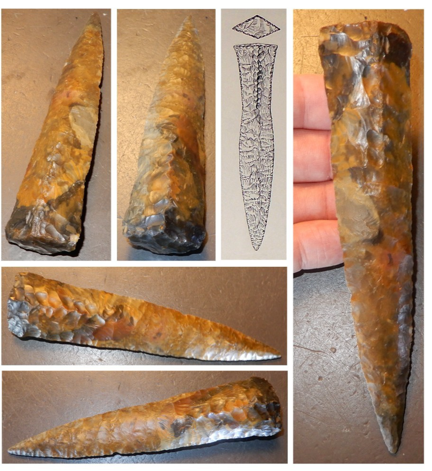Fishtail DAGGER TYPE IVb . DANISH Neolithic STONE AGE | eBay