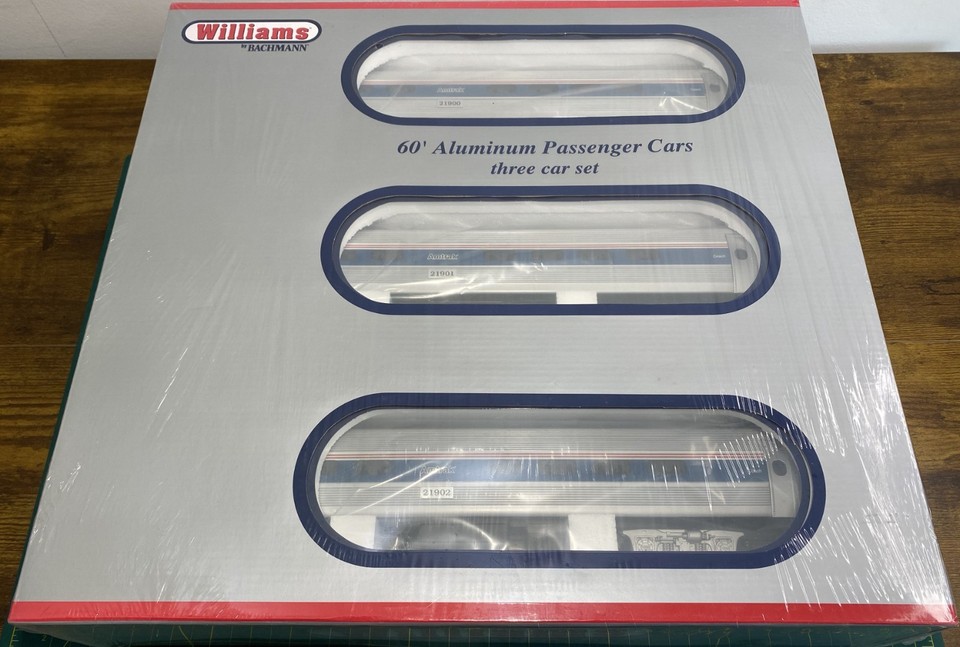 Williams 43502 Amtrak Phase IV 60' Amfleet 3 Car Coach Set O Gauge | eBay