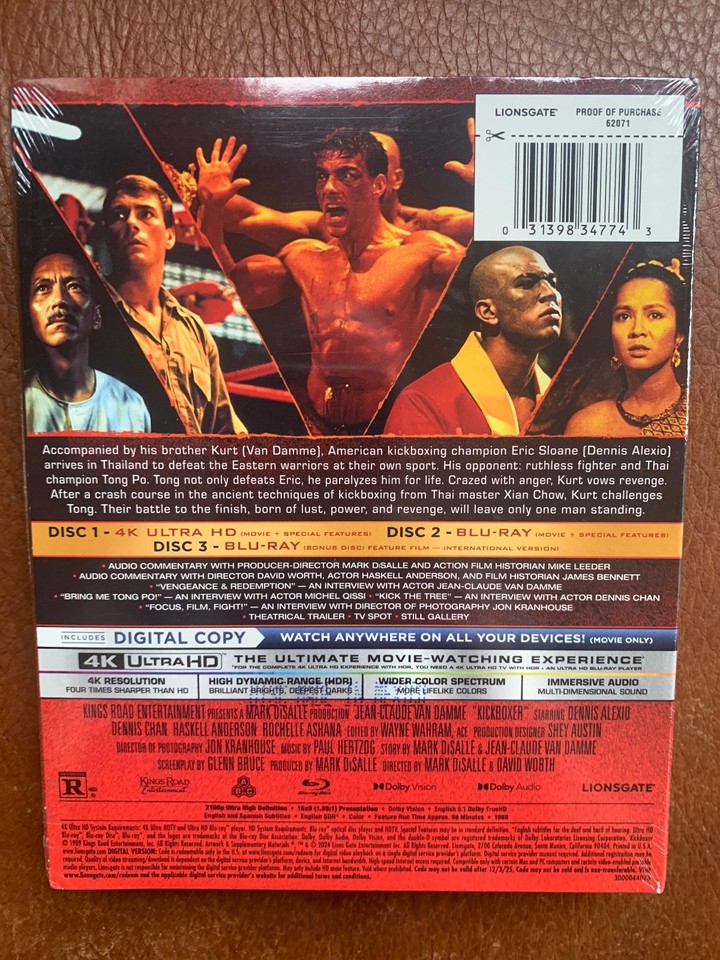 Kickboxer 4K UHD Blu ray Limited edition Lenticular steelbook Region ...