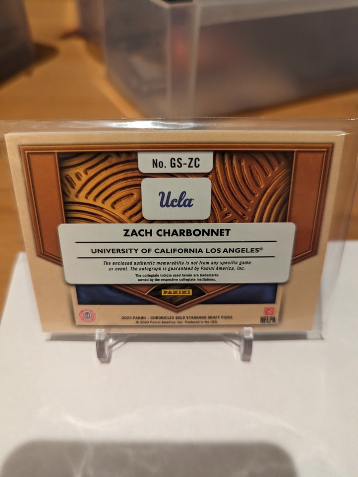 ZACH CHARBONNET 2023 Chronicles GOLD STANDARD 3 COLOR PATCH AUTO #'d 19 ...