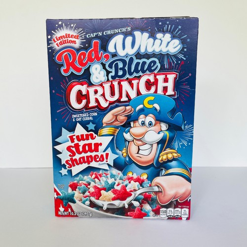 Unopened Cap'n Crunch Cereal Red White Blue Crunch Stars Shapes Limited ...